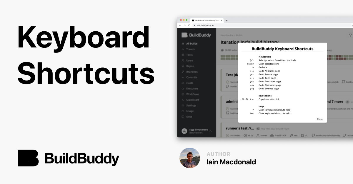 Keyboard Shortcuts in BuildBuddy | BuildBuddy